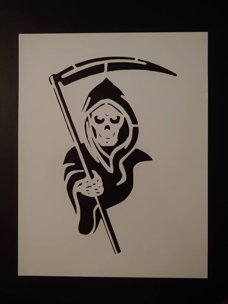 Grim Reaper with Scythe Custom Stencil - FAST FREE SHIPPING – My Custom ...