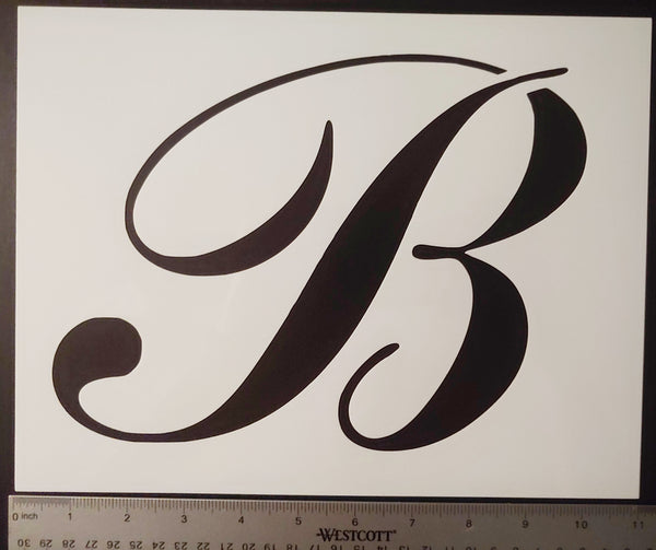 Big Script Cursive Letter B - Stencil – My Custom Stencils