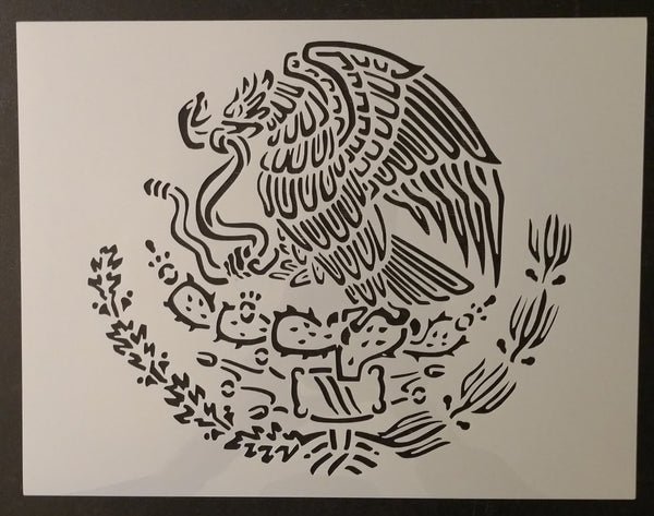 Mexico Mexican Flag Emblem Eagle Custom Stencil – My Custom Stencils