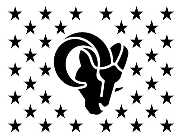 Los Angeles Rams LA Rams Flag Star 11" x 8.5" Stencil 4 FAST FREE SHIP ...